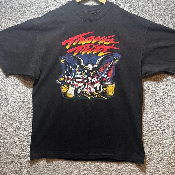 Hanes | Shirts | Vintage Travis Tritt Usa Kiss You Flag Eagle Tour ...